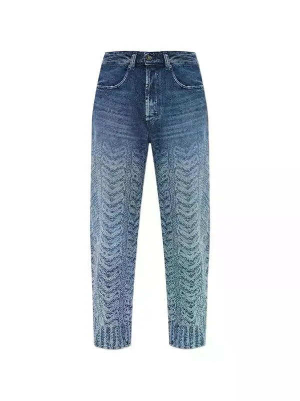 DIESEL® D-macs-s8 Cable-knit Print Jeans