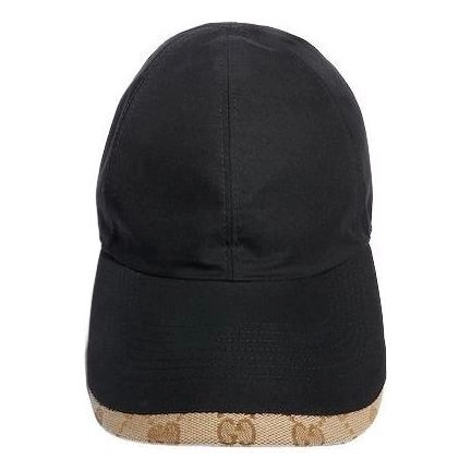 Gucci Cotton Canvas Baseball Hat With Monogram Trim - Black