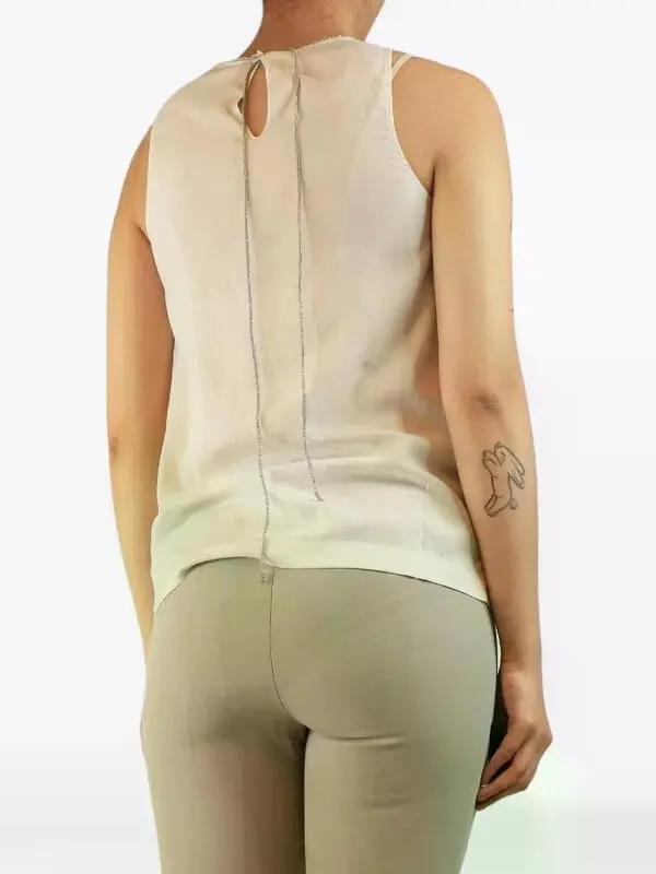 Brunello Cucinelli Monili Collar Sleeveless Blouse