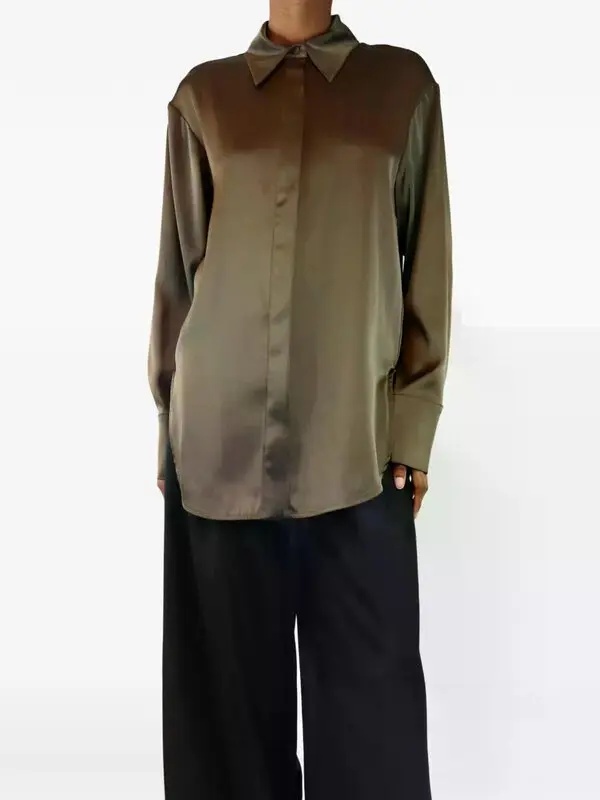 Camilla And Marc Khaki Concealed Fastening Shirt