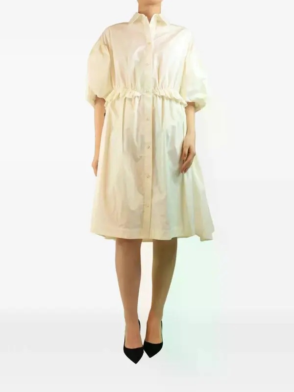 Simone Rocha Cream Ruffled Waist Shirt Dress