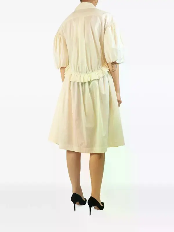 Simone Rocha Cream Ruffled Waist Shirt Dress