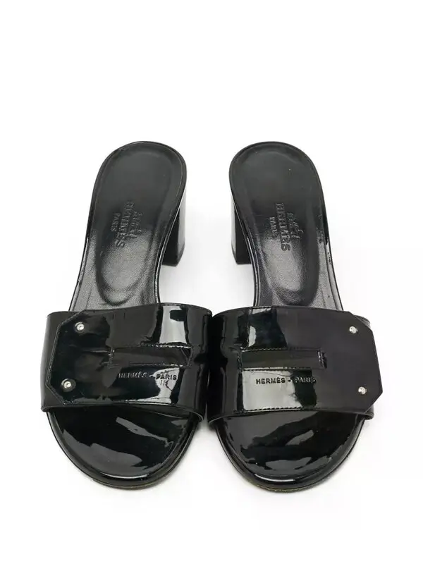 Hermès Heeled Sandals - Black