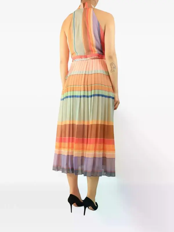 Zimmermann Striped Pleated Midi Dress
