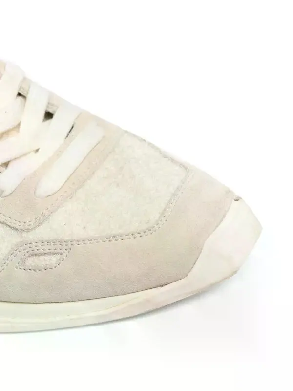 Hogan Neutral Suede Lace-up Sneakers