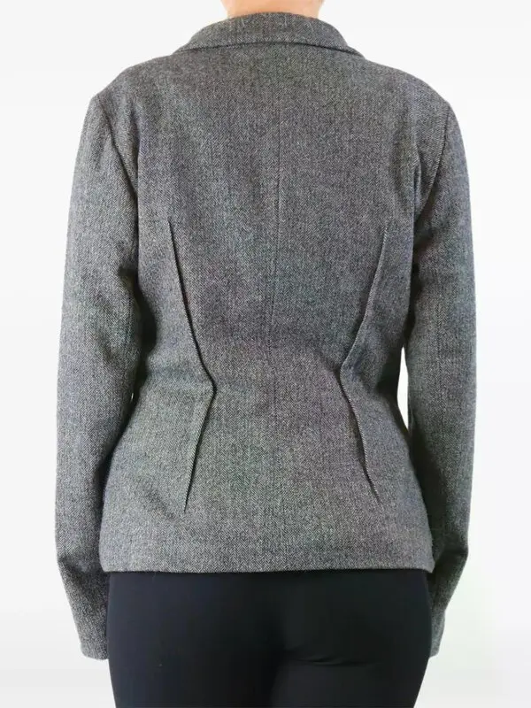 LANVIN Herringbone Single-breasted Wool Blazer