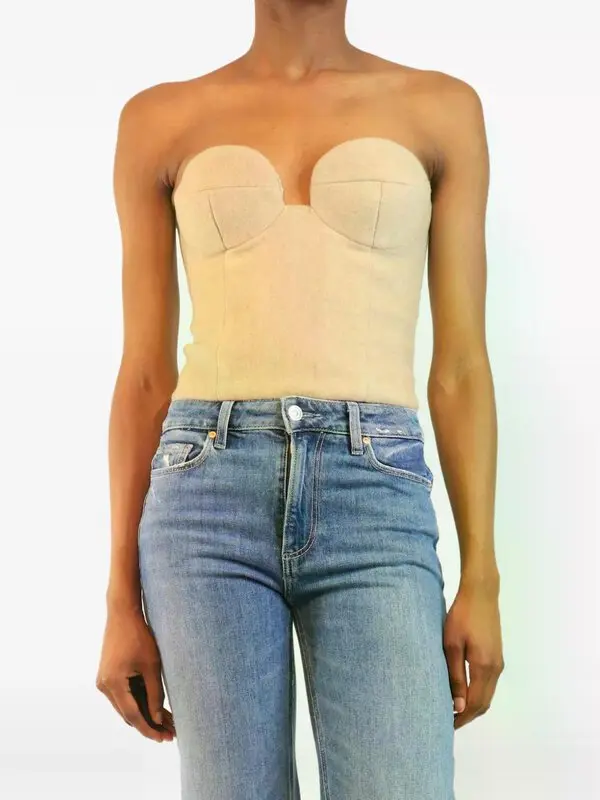 Magda Butrym Strapless Cashmere Top - Neutrals