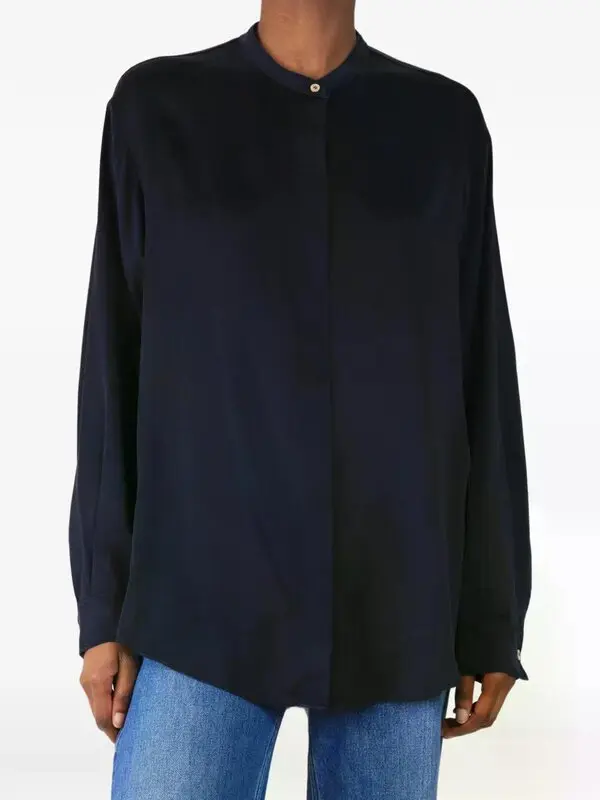 FORTE_FORTE Band Collar Shirt