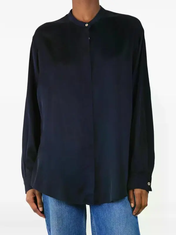 FORTE_FORTE Band Collar Shirt