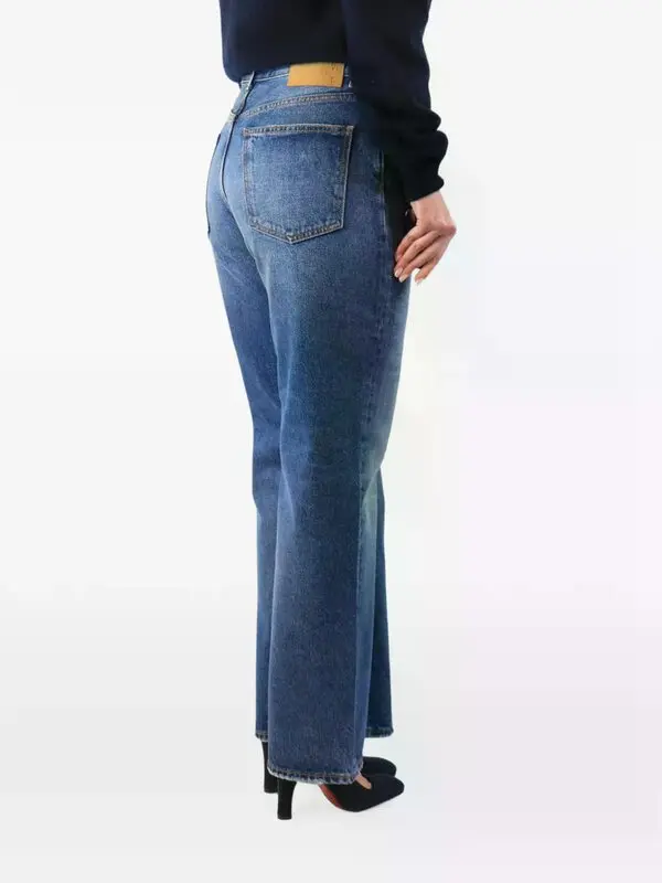 HAIKURE Wide-leg Jeans With Whisker Effect - Blue