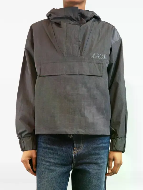 GANNI Ripstop Flap-pocket Hoodie