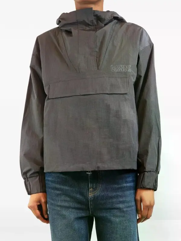 GANNI Ripstop Flap-pocket Hoodie