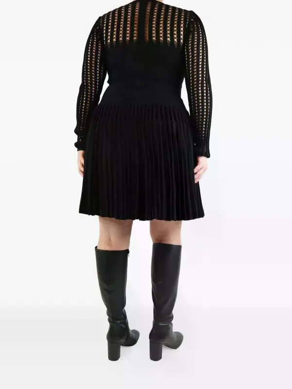 Alaïa Perforated Pleated Knit Dress