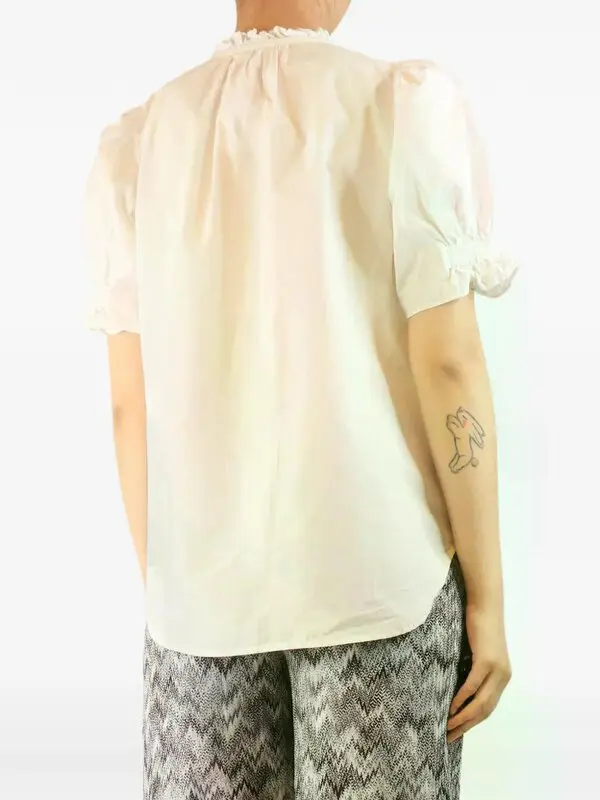 APIECE APART Ruffle-trim Puff-sleeve Blouse