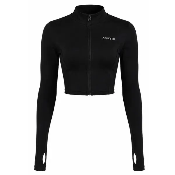 CMMTTD Core Contour Cropped Zip-up Ink