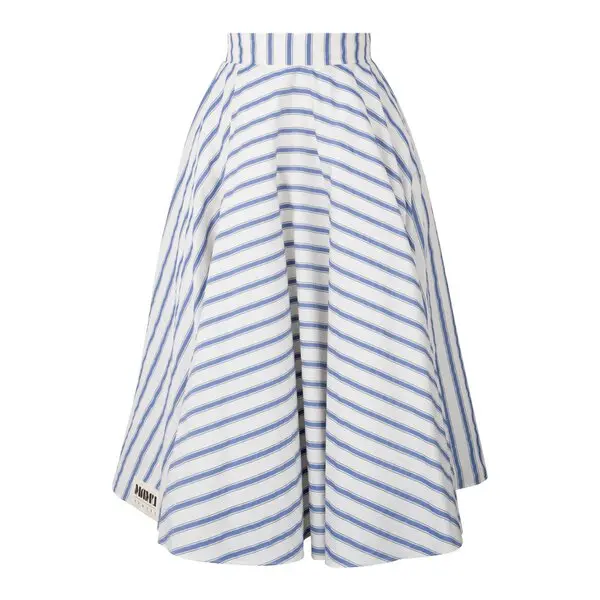 MA MULIER Nova Striped Midi Skirt - Blue