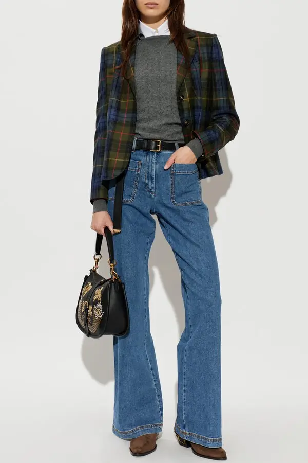 Etro Wool Blazer With Check Pattern