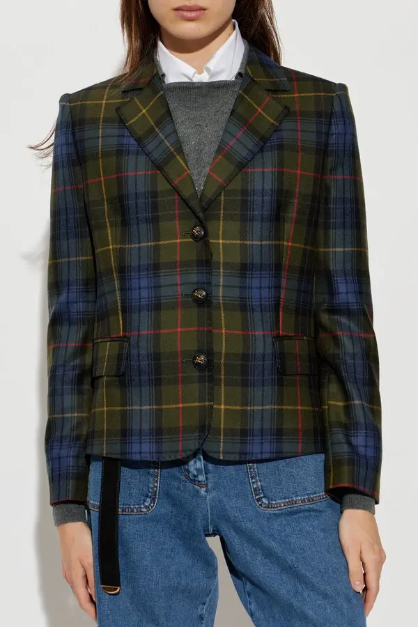 Etro Wool Blazer With Check Pattern