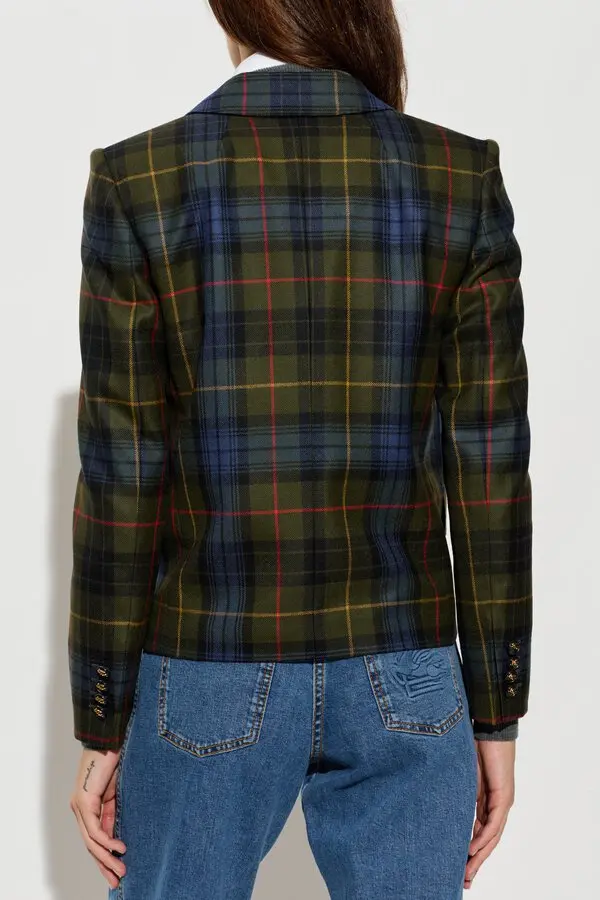 Etro Wool Blazer With Check Pattern