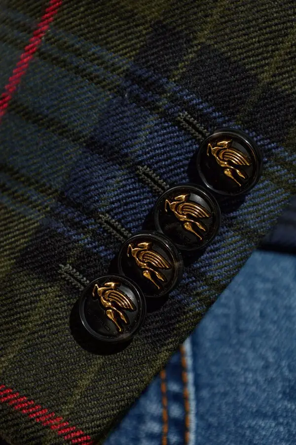 Etro Wool Blazer With Check Pattern