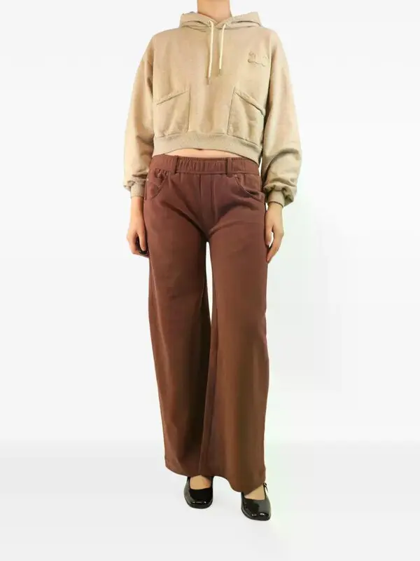 Brunello Cucinelli Wide-leg Cotton Trousers - Brown