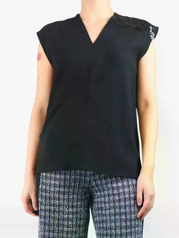 CHRISTOPHER KANE Sequin Embellished Sleeveless Blouse