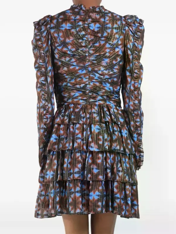 Ulla Johnson Ruffled Geometric Print Mini Dress