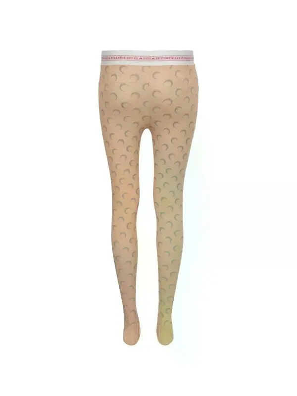 MARINE SERRE Crescent Moon Stirrup Leggings - Neutrals