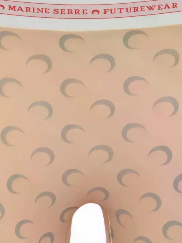 MARINE SERRE Crescent Moon Stirrup Leggings - Neutrals