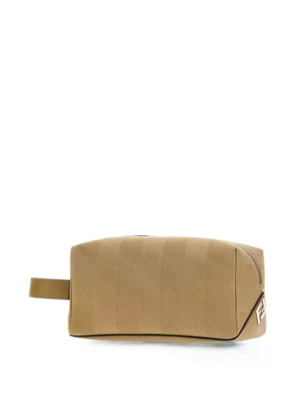 Fendi Stripe Pattern Wash Bag - Neutrals