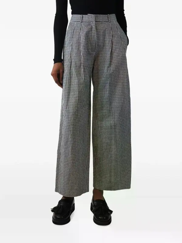 Proenza Schouler Gingham Wide-leg Trousers