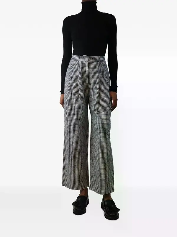 Proenza Schouler Gingham Wide-leg Trousers