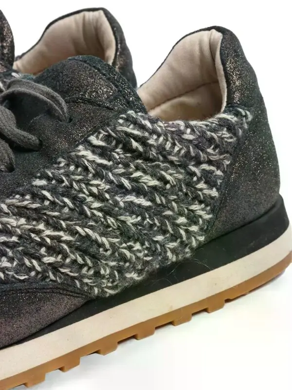 Brunello Cucinelli Sparkly Tweed Lace-up Sneakers