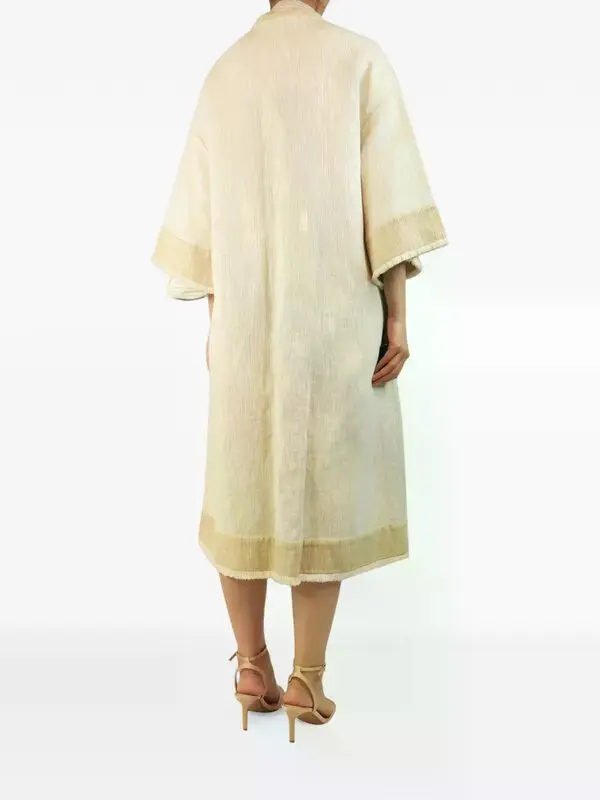 Eleventy Cream Textured Oversized Kimono Jacket
