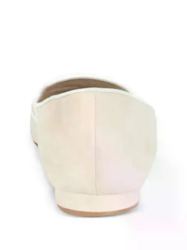 Manolo Blahnik Beige Suede Pointed-toe Flat Pumps