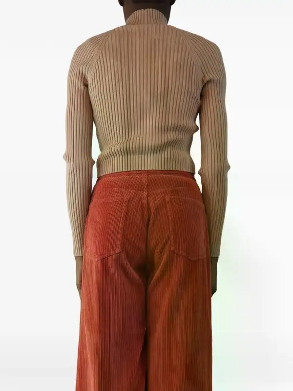 Alice + Olivia Ribbed Knit Roll Neck Top