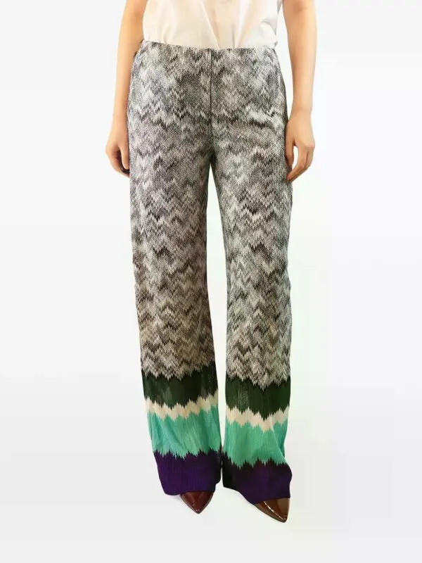 Missoni Zig-zag Straight-leg Trousers - Grey