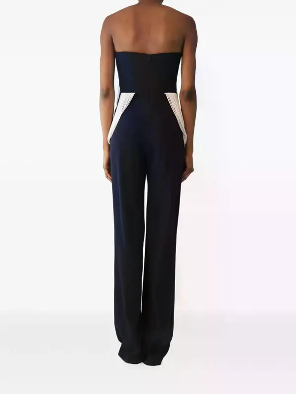 Galvan Strapless Jumpsuit With Fringe Detail