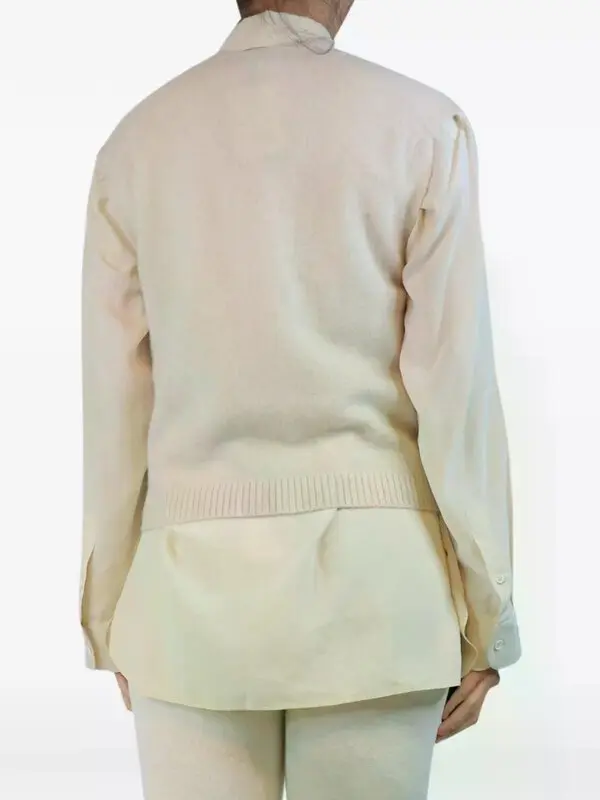 ME+EM Cream White Cashmere Button-down Knit Vest