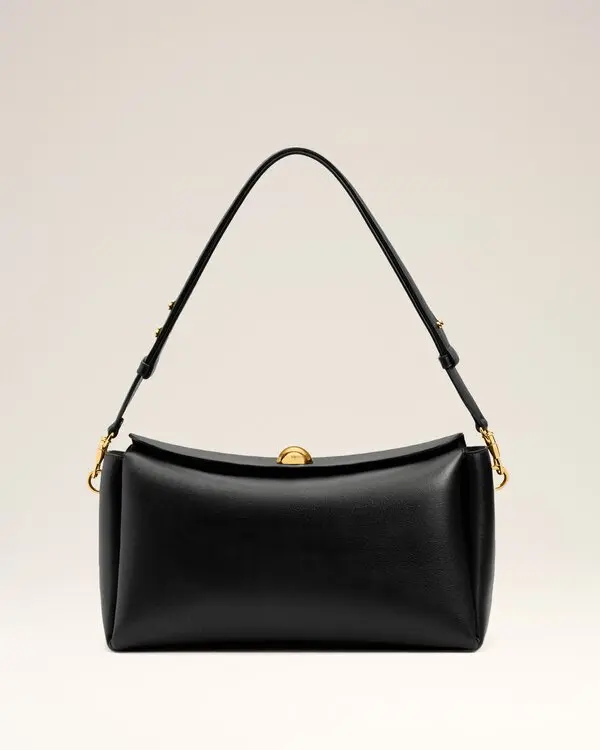 AMI Paris Medium Cow Leather Carrousel Bag - Black