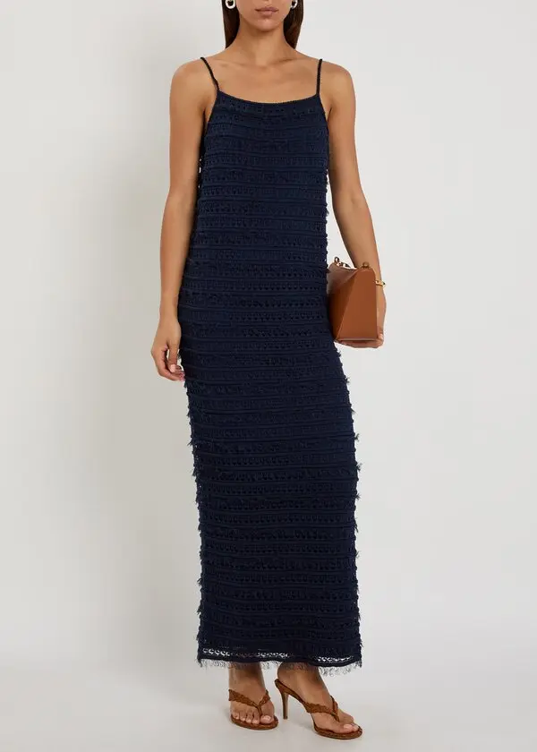 Giuliva Heritage Elizabeth Open-weave Knit Maxi Dress