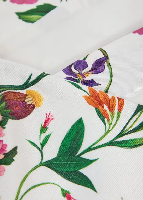 Borgo De Nor Didi Floral Print Cropped Taffeta Top