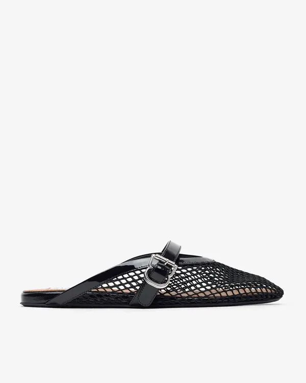 Alaïa Patent Mesh Mule Flats