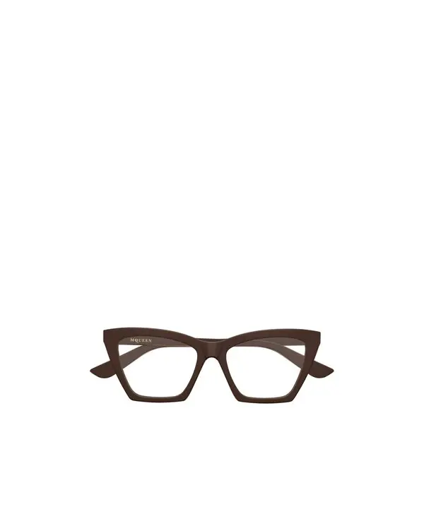 Alexander McQueen Cat Eye Frame Eyeglasses - Brown