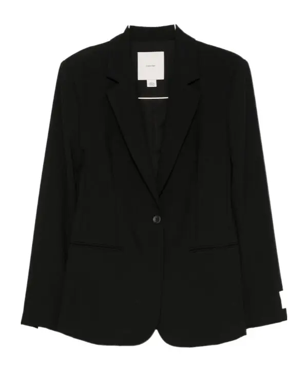 Calvin Klein Single-breasted Notch Lapel Blazer - Black