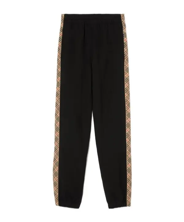 Burberry Check Trim Jogging Pants - Black