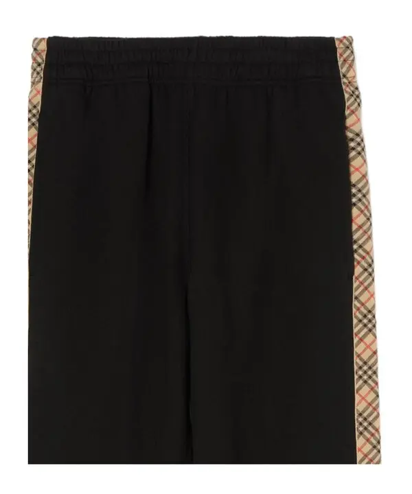 Burberry Check Trim Jogging Pants - Black