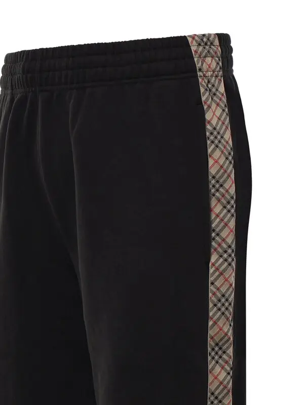 Burberry Check Trim Jogging Pants - Black