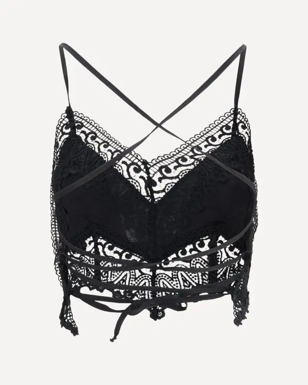 Charo Ruiz Ibiza Blanca Embroidered Lace Top