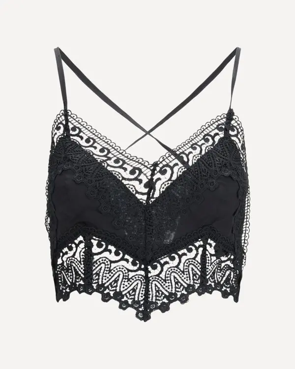 Charo Ruiz Ibiza Blanca Embroidered Lace Top